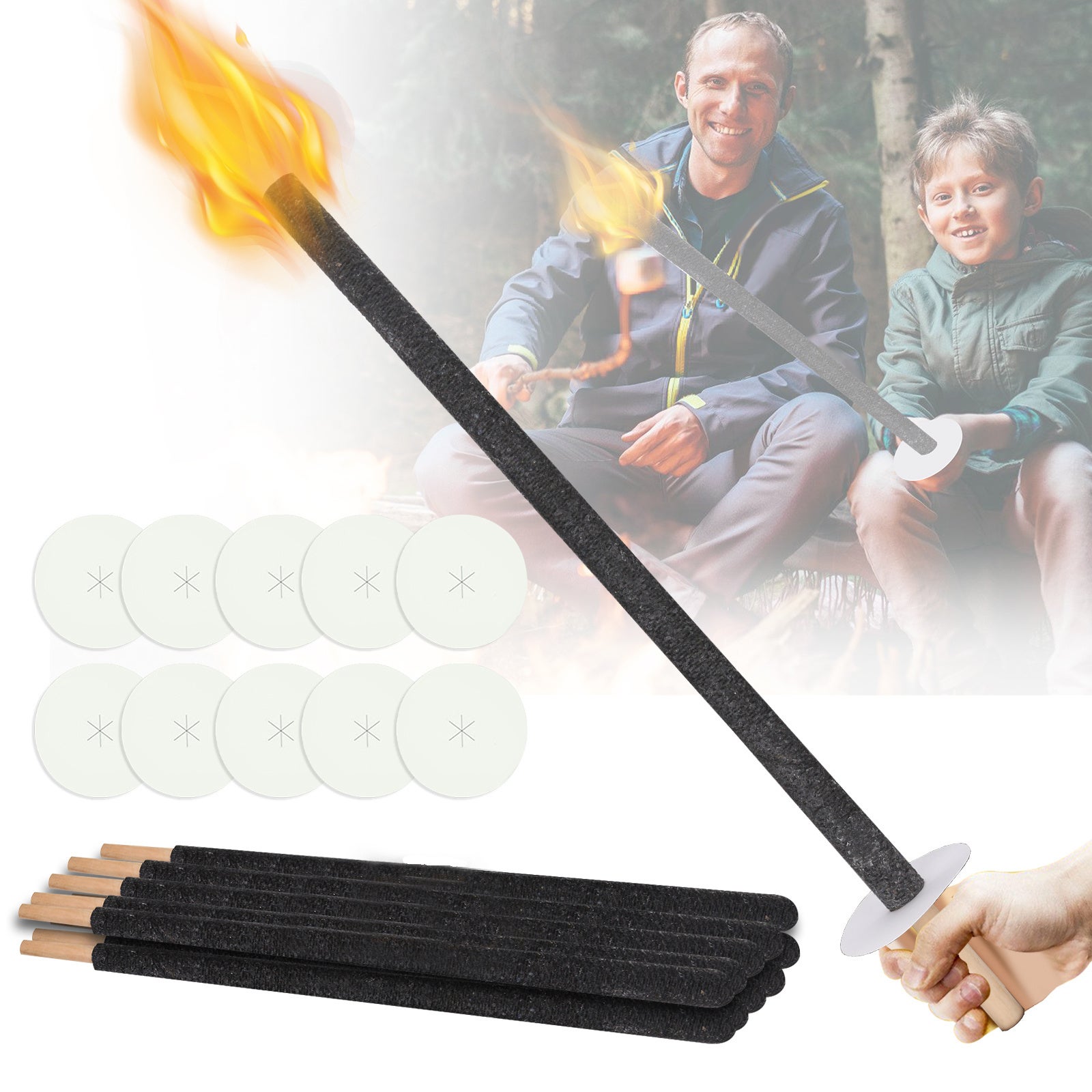 Pack de 25 Antorchas de Jardín en Cera 42cm (Combustión 45 Min ...