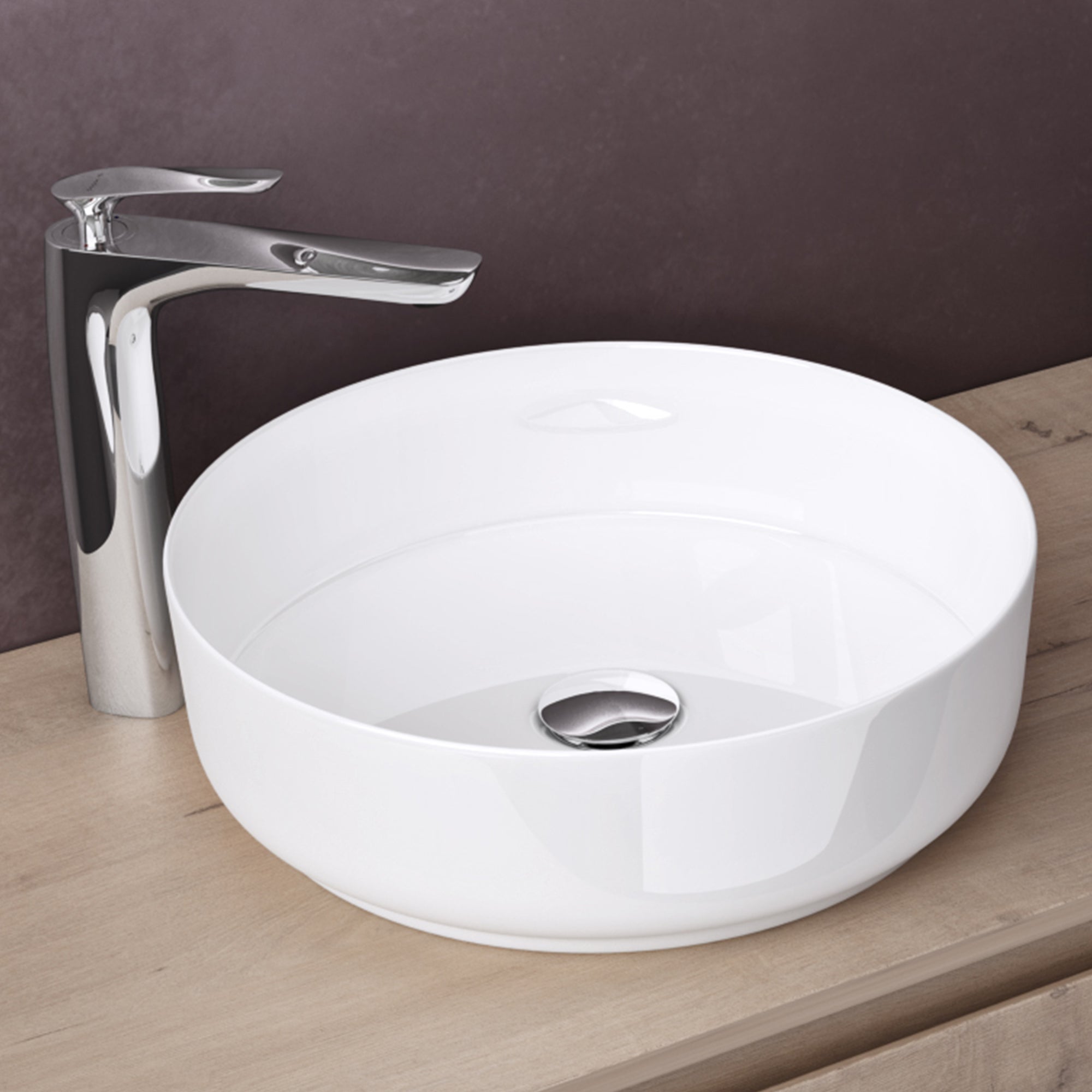 Doporro Lavabo Vasque à Poser Blanc 40x40x13 cm Lave Mains Rond en ...