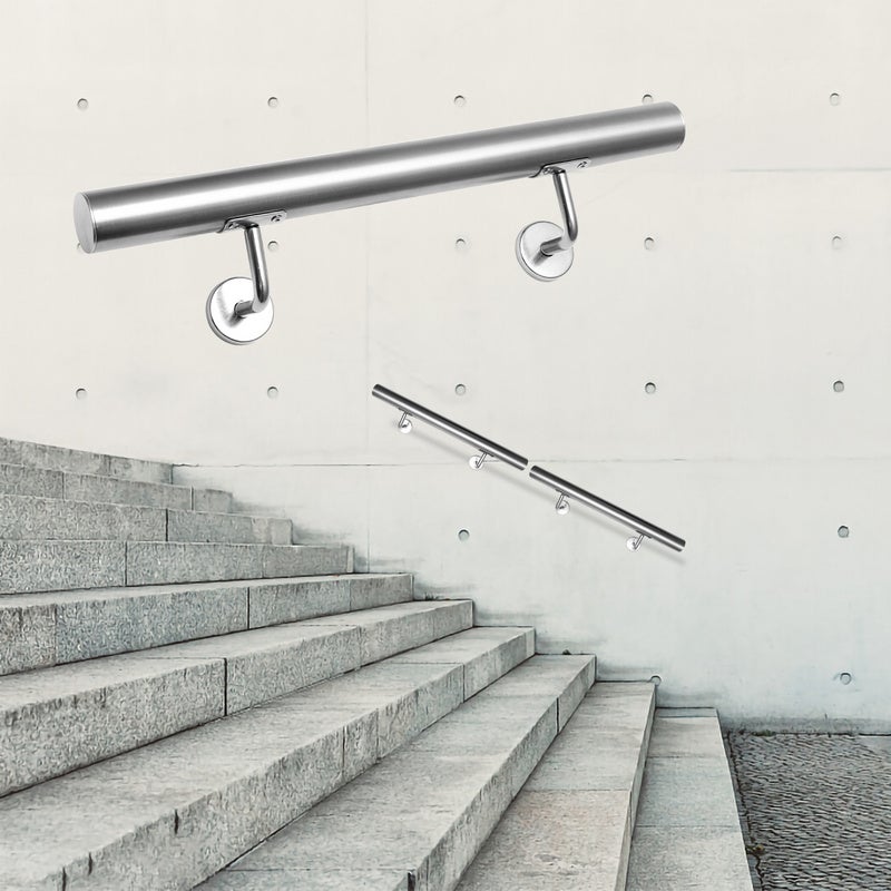 Rampe Escalier Rampe d’escalier 2 Supports Muraux , Main courante acier ...
