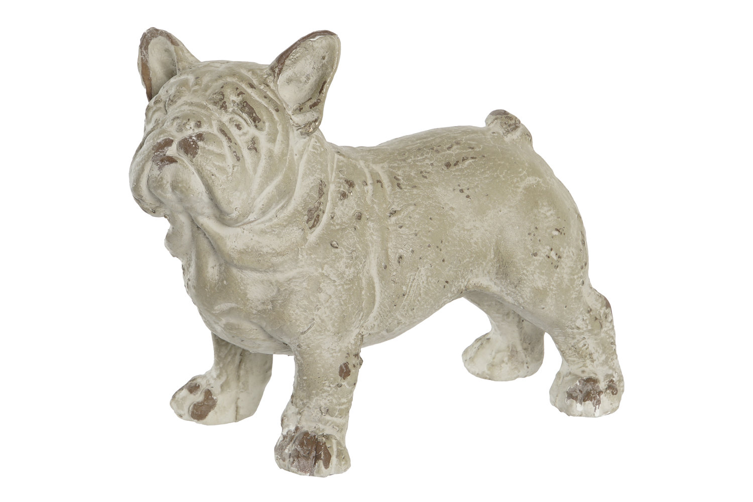 Figurine en résine 19x39x28,5 Chien Gris Vieilli | Leroy Merlin