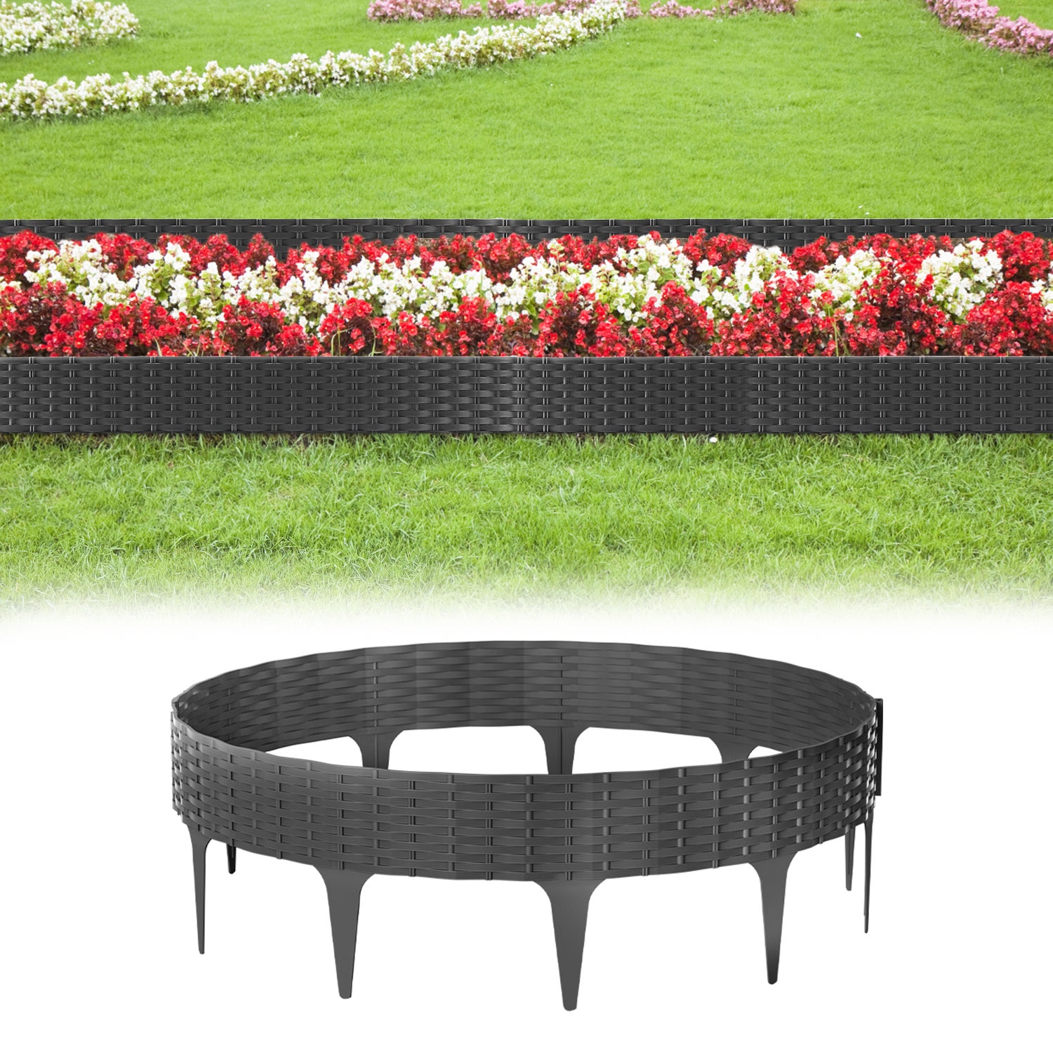 Bordure de jardin 20m Rotin Aspect Bordure de pelouse Bordure de gazon ...