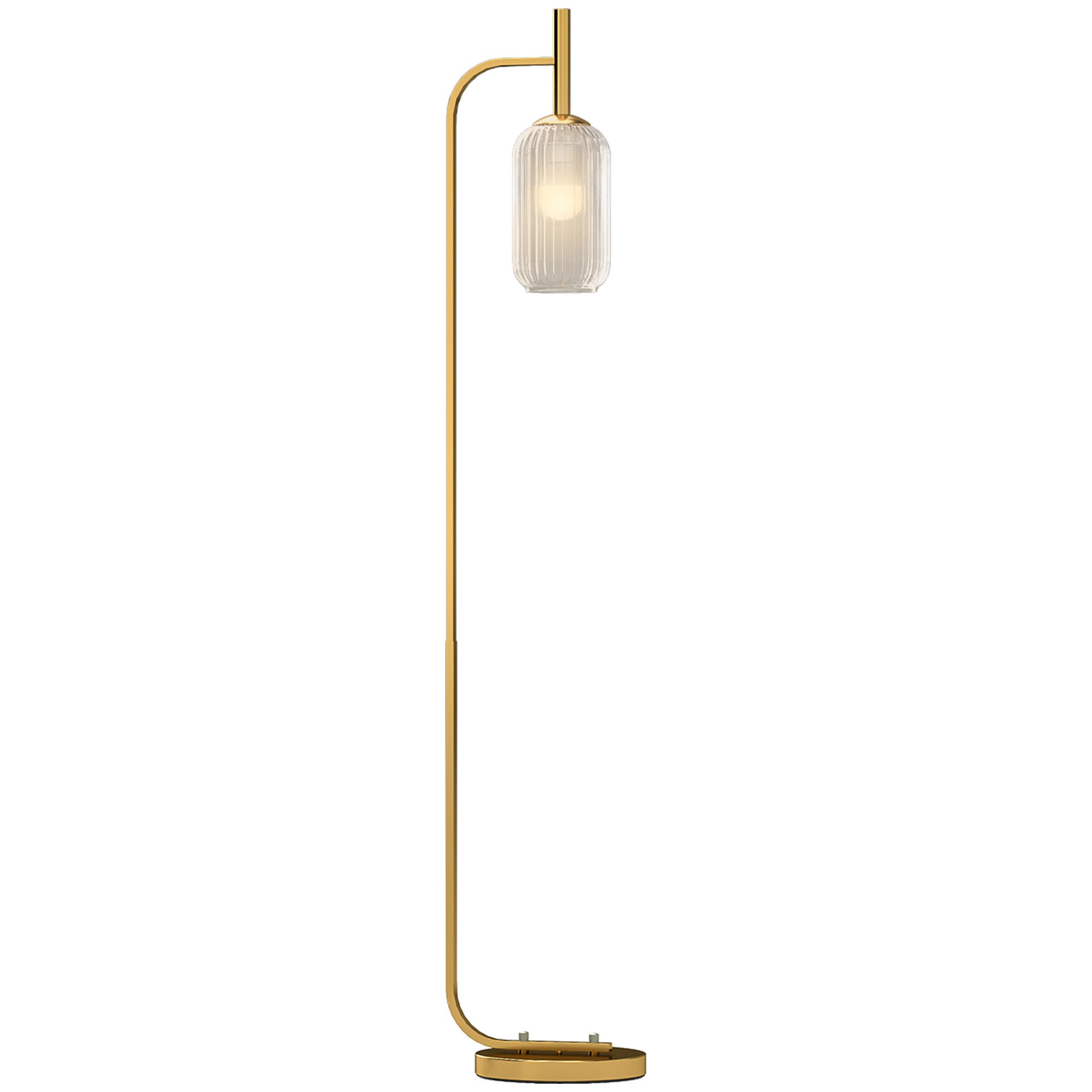 Floor-standing living room lamp, floor lamp with frosted glass shade ...