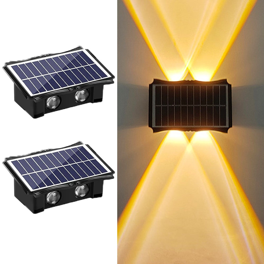 Luz LED solar para exteriores, iluminación arriba y abajo, colector ...