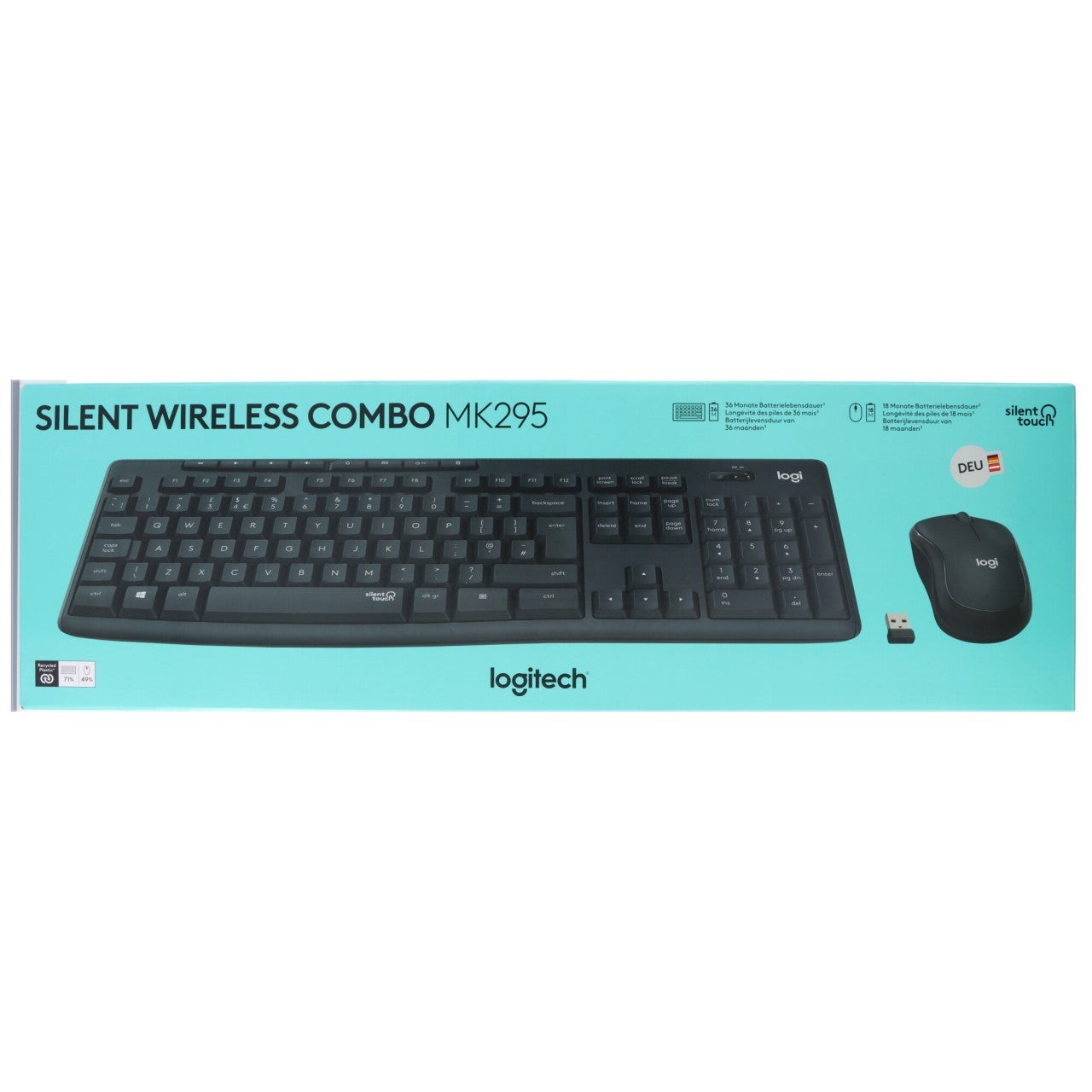 Ensemble clavier/souris Logitech MK295, Sans fil, graphite silencieux ...
