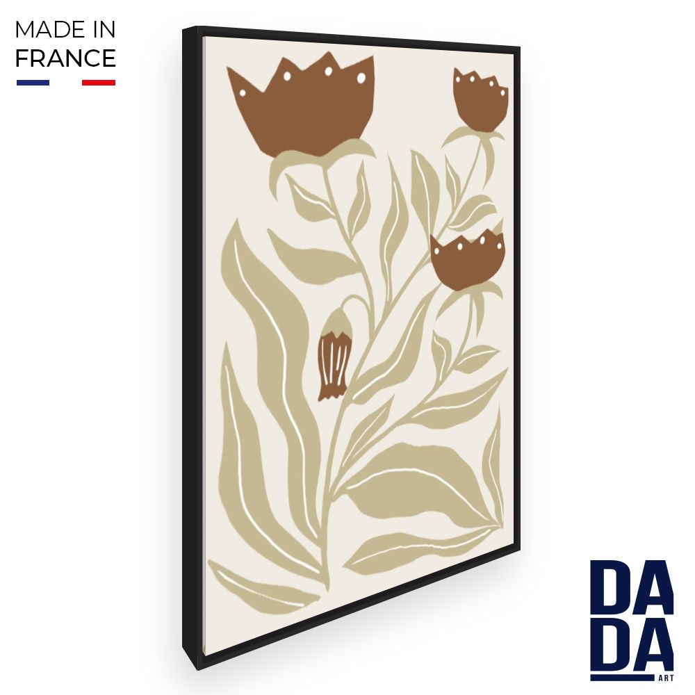 Toile encadrée Fleurs élégantes / 100x140cm / Cadre Noir / Fabriqué en ...