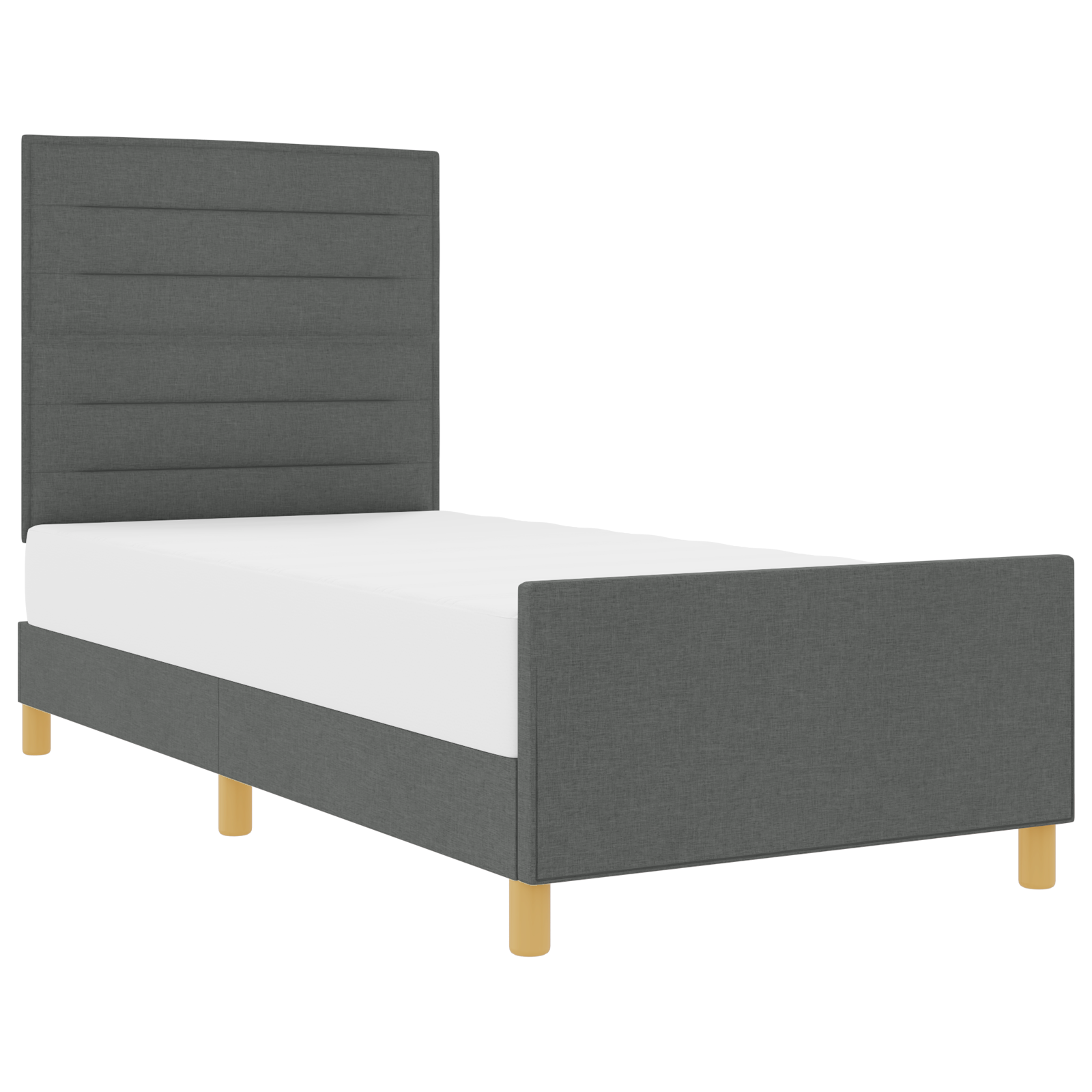 Cama individual | Cama para adultos | Estructura de Cama Gris Oscuro ...