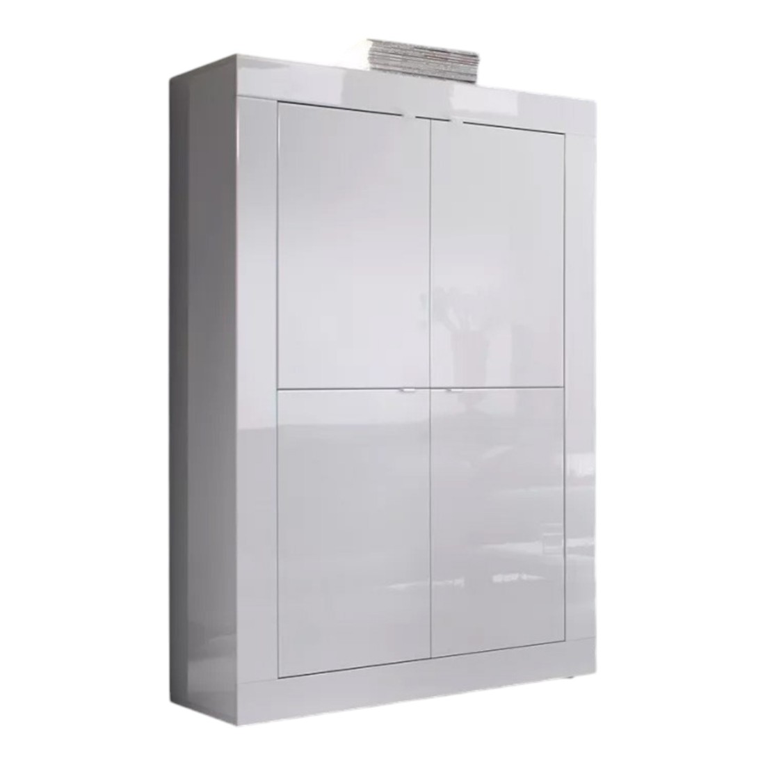 Vaisselier 4 portes ISORA – Blanc laqué brillant – Design moderne et ...