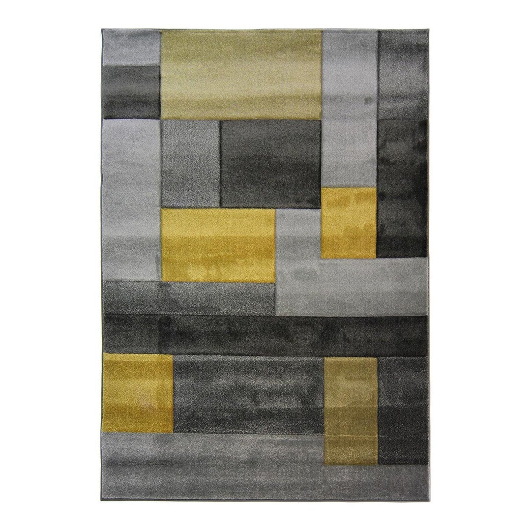 Tapis cubisme en polypropylène Jaune 80x150 COSMOS | Leroy Merlin