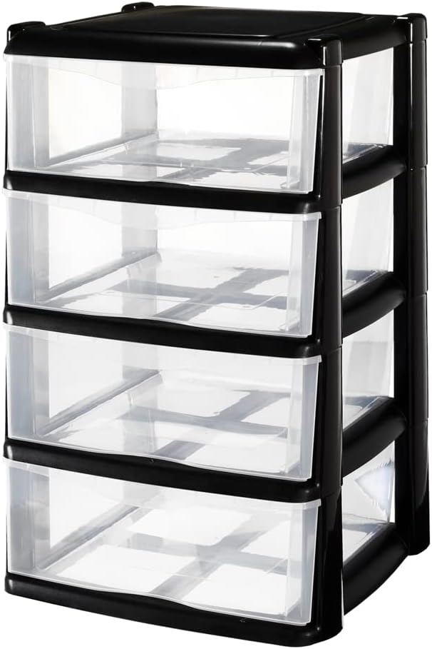 COM-FORT HOUSE Caisson de rangement empilable en plastique - Big - Noir ...