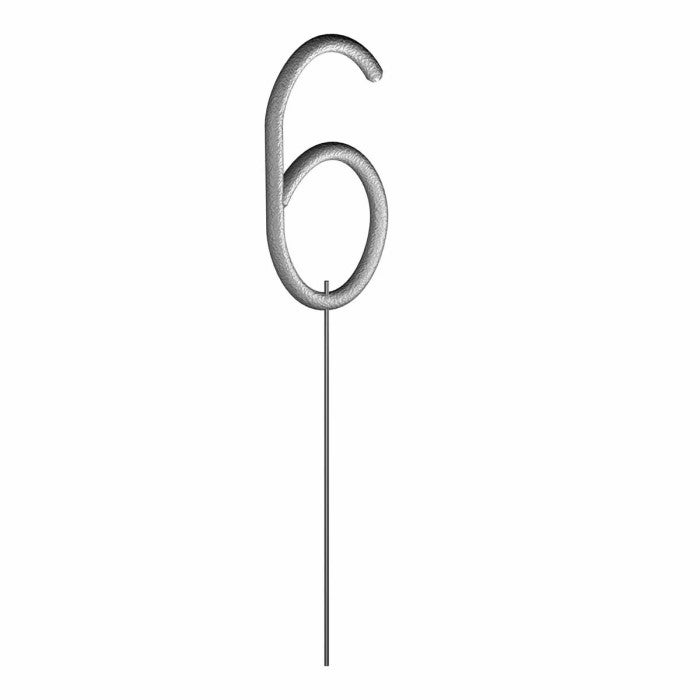Cierge Magique "Chiffre 6" 15cm Argent | Leroy Merlin