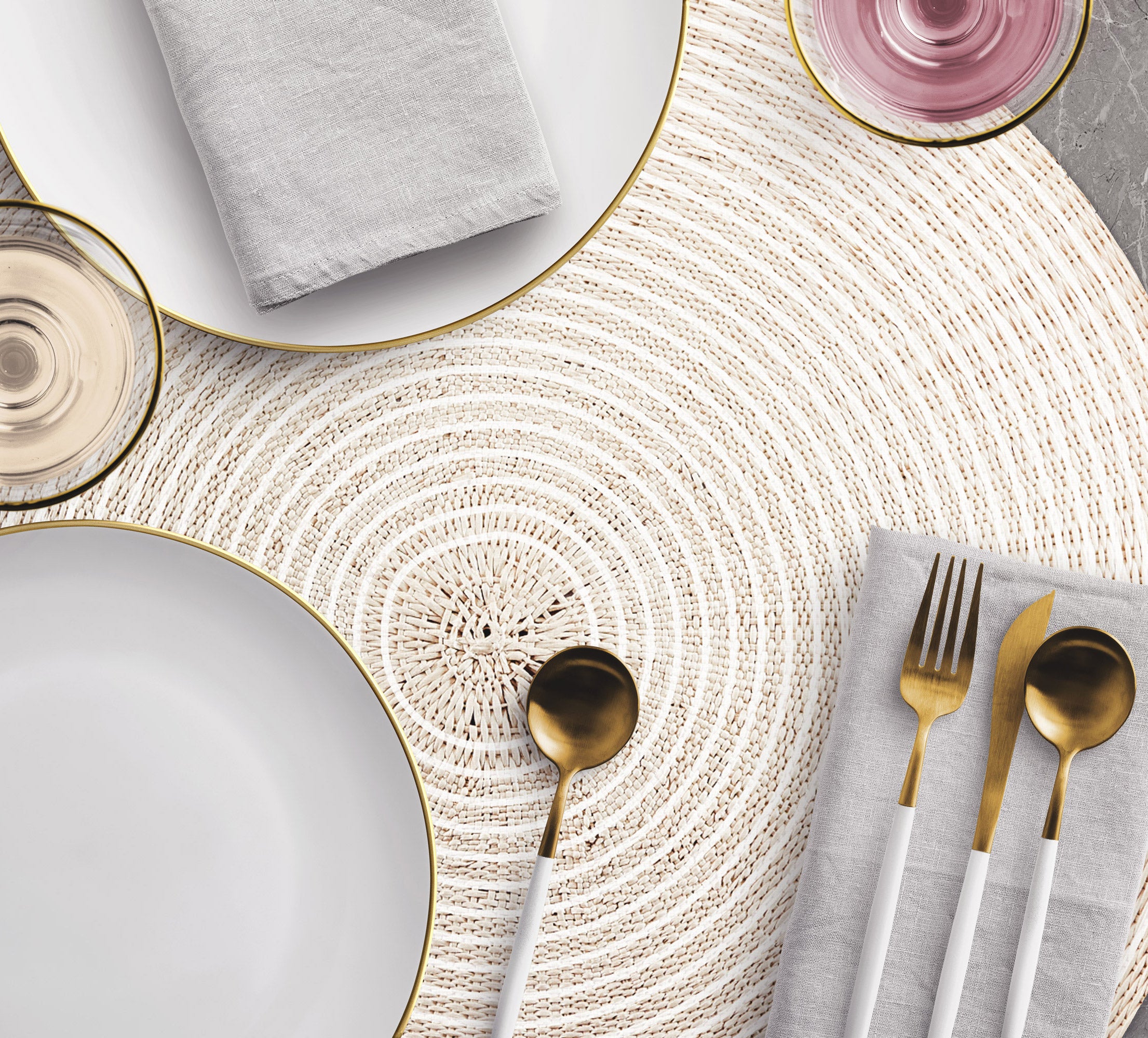 Lot de 4 sets de table en vinyle Bangkok 4u-[Diam] 40 cm | Leroy Merlin