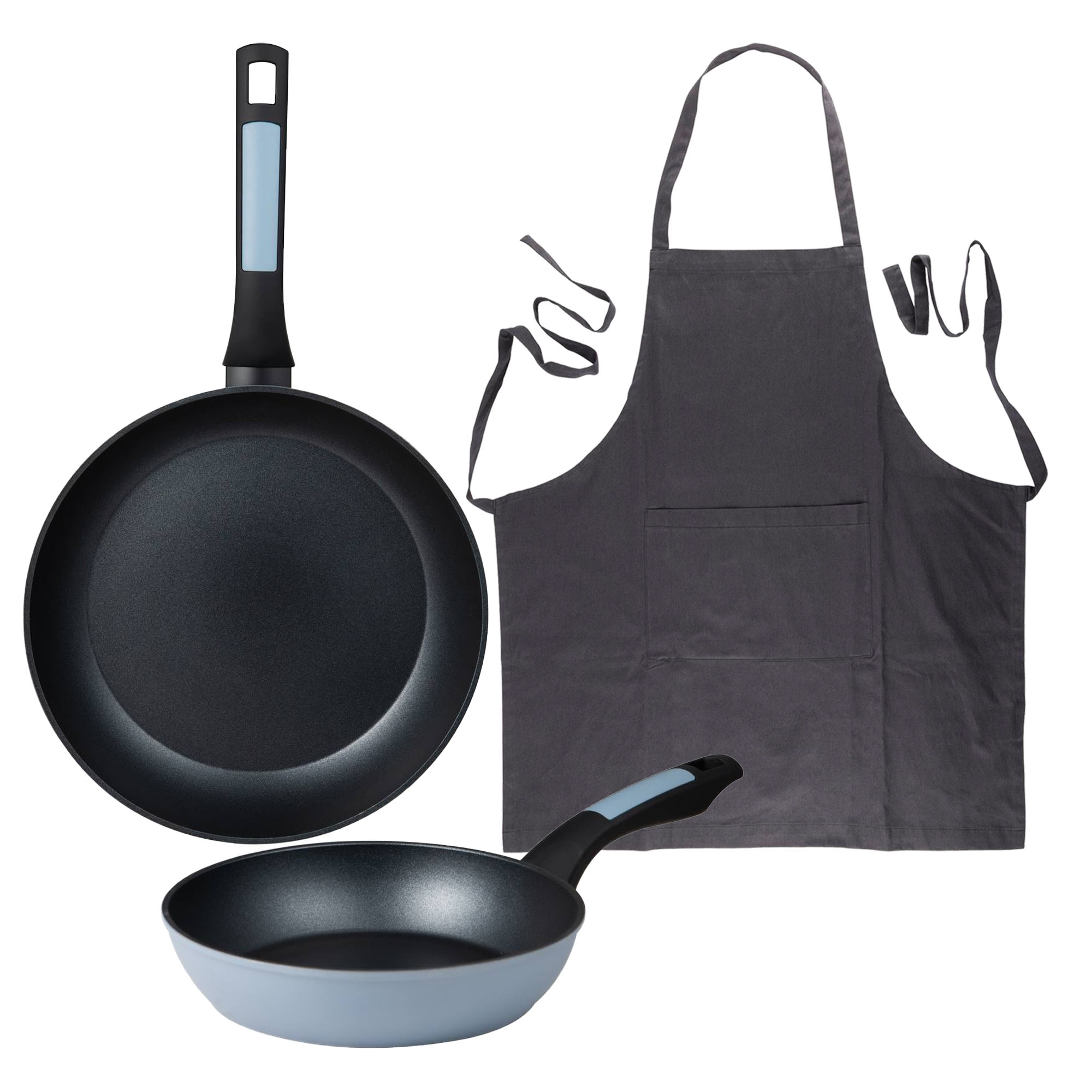 Poêles à induction NOIA Ø20Ø26cm et tablier gris | Leroy Merlin