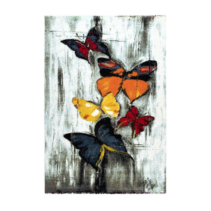 Tapis Imprimé Papillons "Rayong" Multicolore 80 x 150 cm | Leroy Merlin