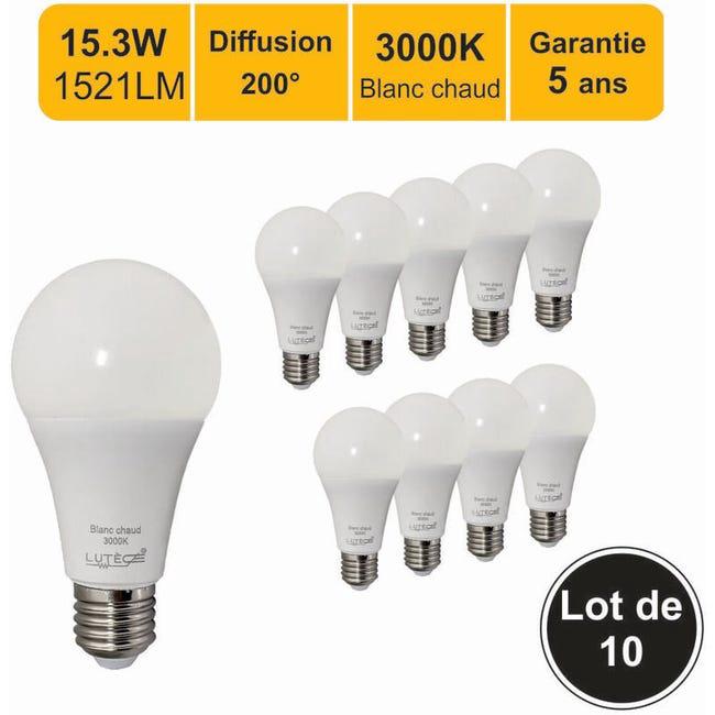 Pack de 12 ampoules LED filament E14 4W, 470Lm, 2700K - Garantie 2 ans ...
