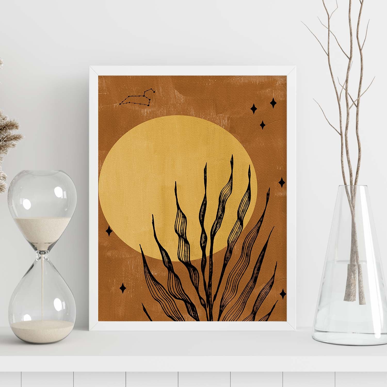 Poster Di Immagini Astratte Di Pianta. Disegni In Toni E Terre Limpide ...