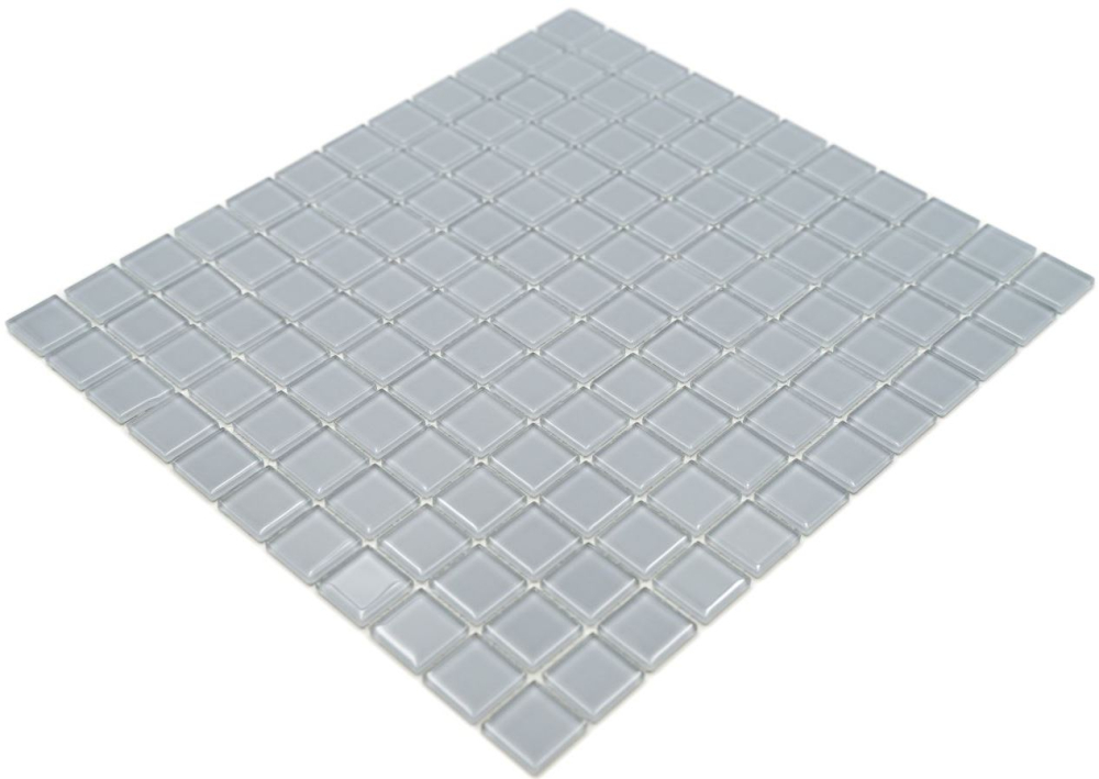 Carreaux de mosaïque Mosaic Glass Square Crystal Light Grey | Leroy Merlin