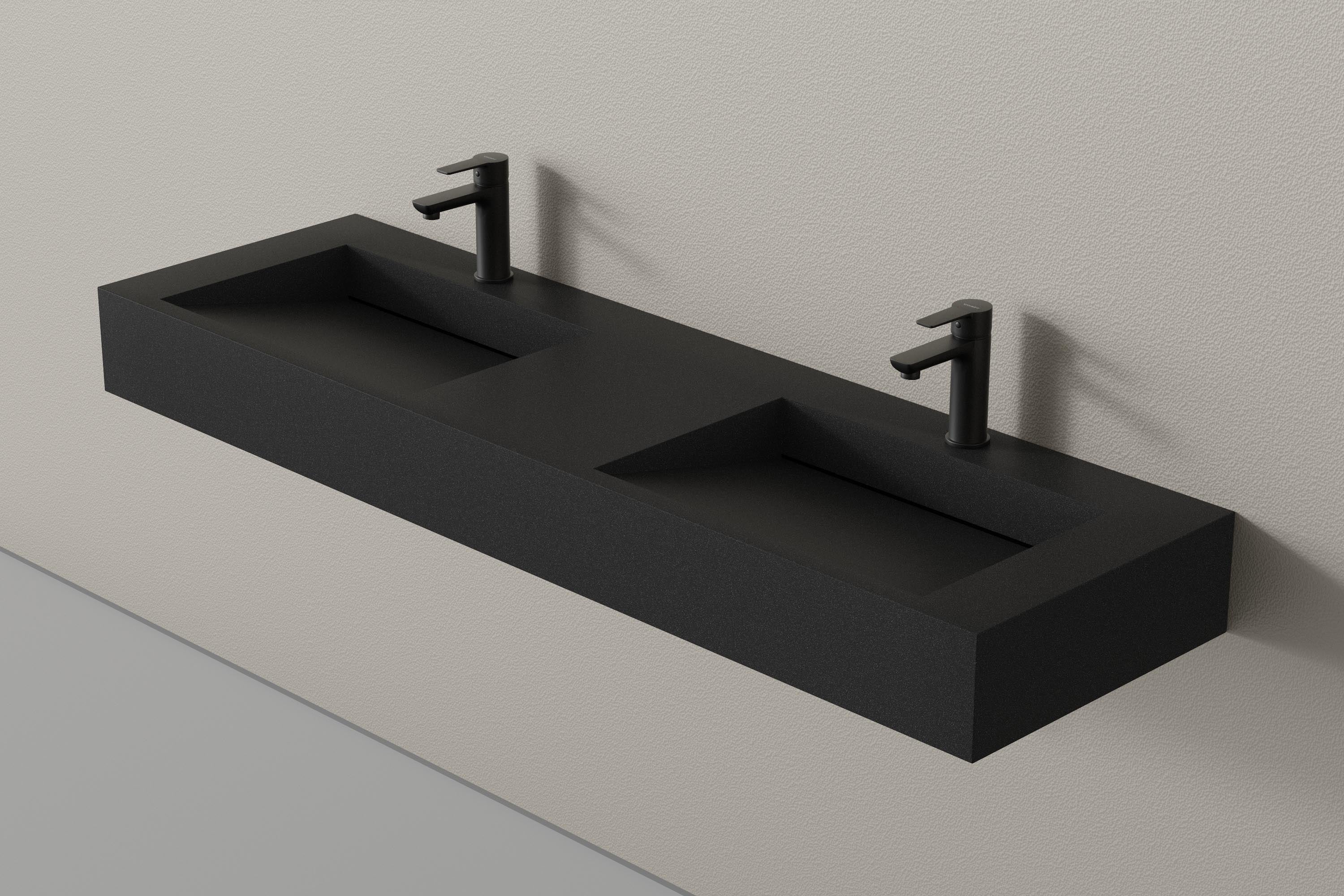 BERNSTEIN - Lavabo mural de fundición mineral TWG16 - 153x45x15cm ...