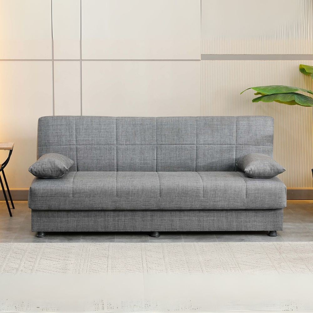 Canapé-lit bioclimatique click clack Moon sans bras en tissu gris ...