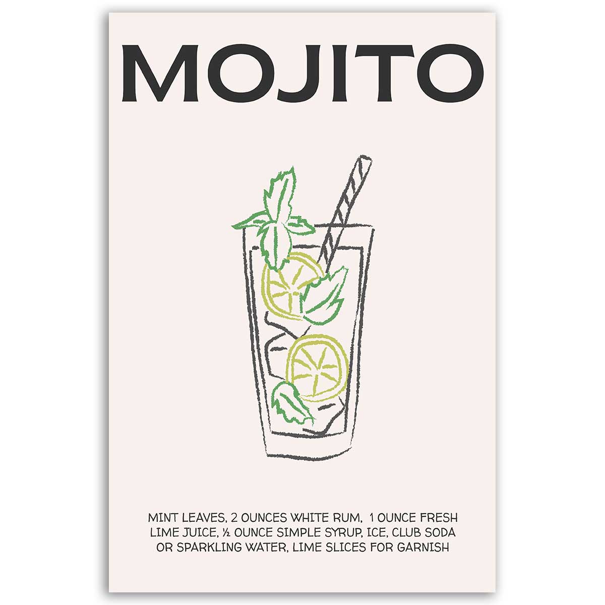 Tableau cocktail Mojito - 40x60cm | Leroy Merlin