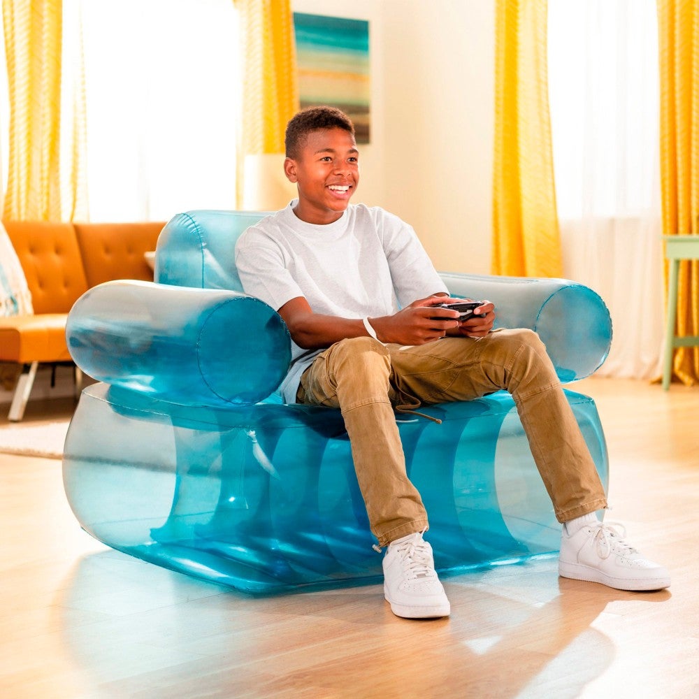 Fauteuil gonflable Intex Jelly Bleu transparent | Leroy Merlin