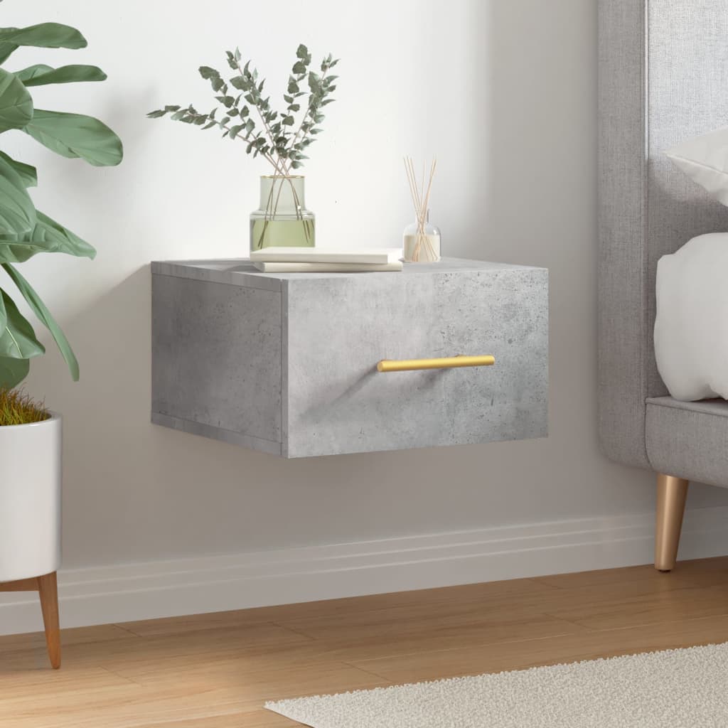 Table de chevet murale，Table de chevet flottante，Tables d'appoint gris ...