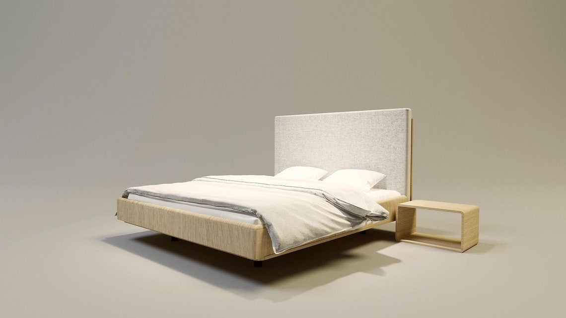 Lit pour adulte 120x200cm avec tête de lit élegant modéle SONER 2 Chêne ...