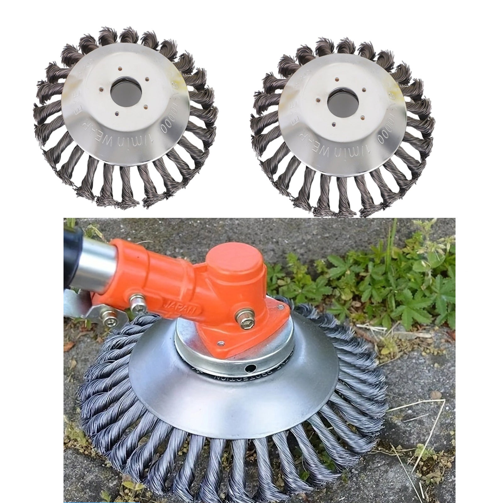 2 roues de coupe à fil pour tondeuse à disque, lames de coupe, fil de ...