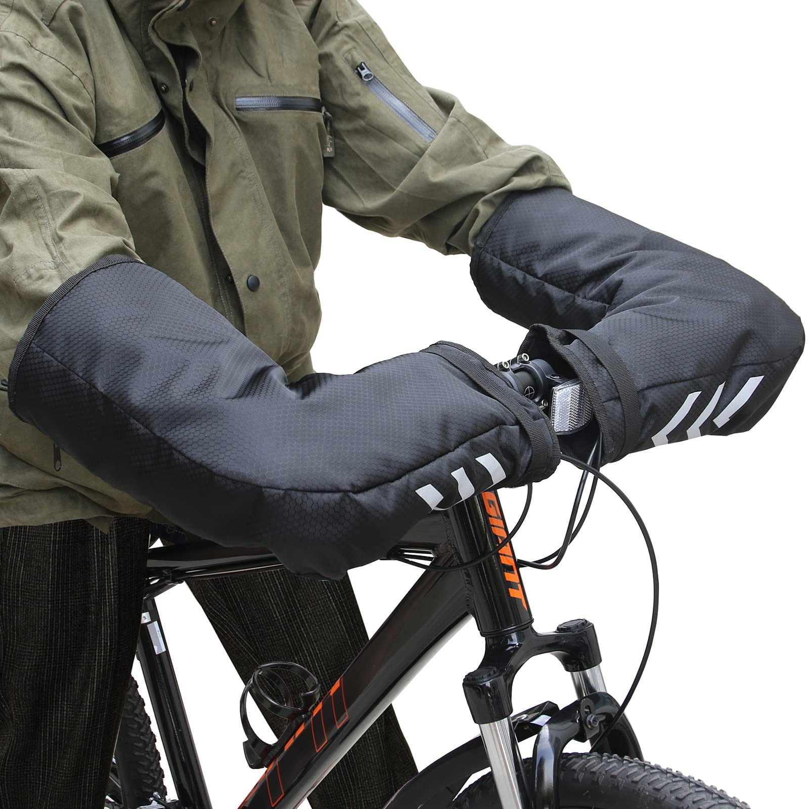 Gants Imperméables Vélo Hiver - Mitaines Guidon avec Bande ...