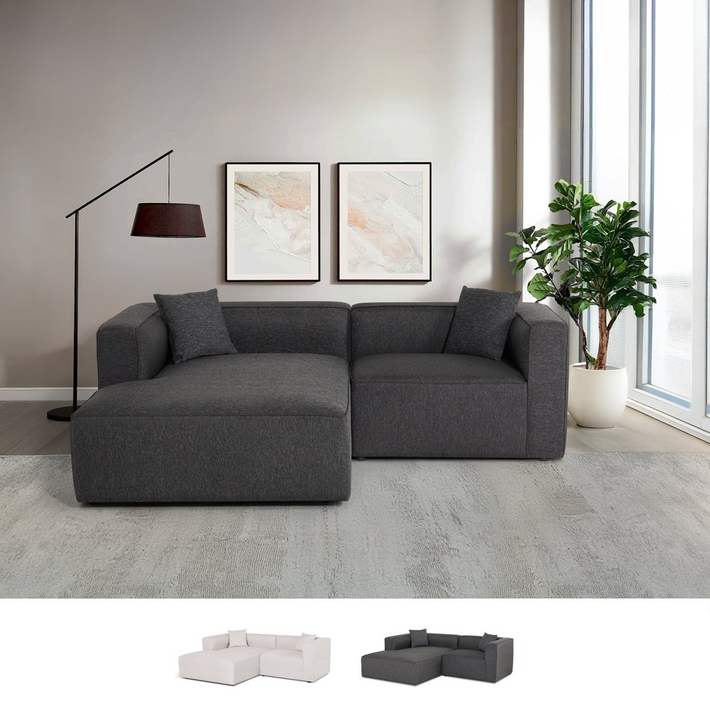 Canapé modulaire 3 places en tissu modulable avec méridienne d'angle ...