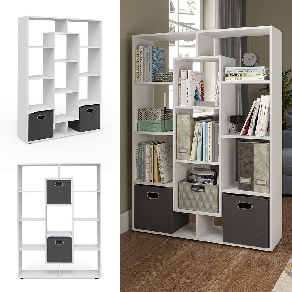 Vicco Meuble de rangement cube , Blanc, 103.9x143cm avec 2 boxes ...