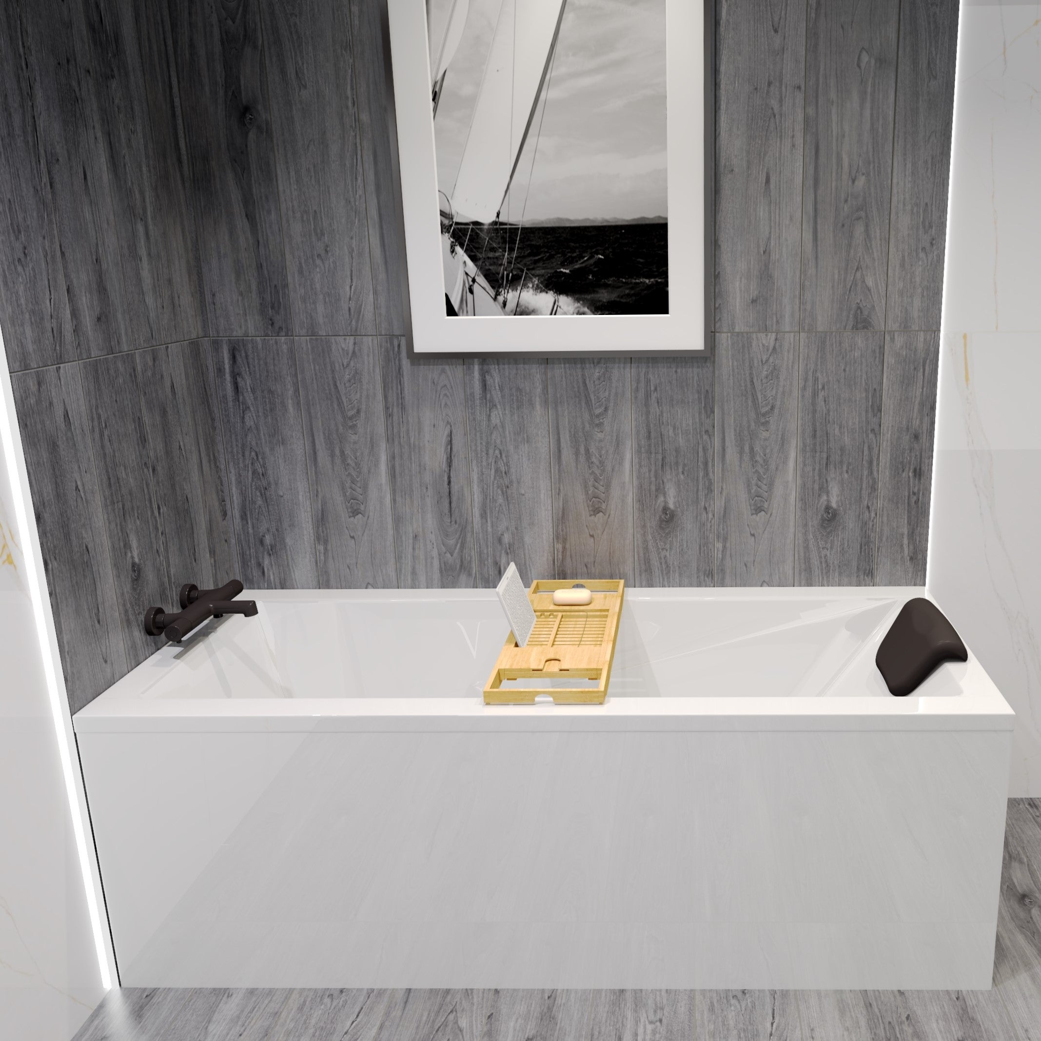 Baignoire rectangulaire 160x70 MODERN acrylique blanc, sans Habillage ...