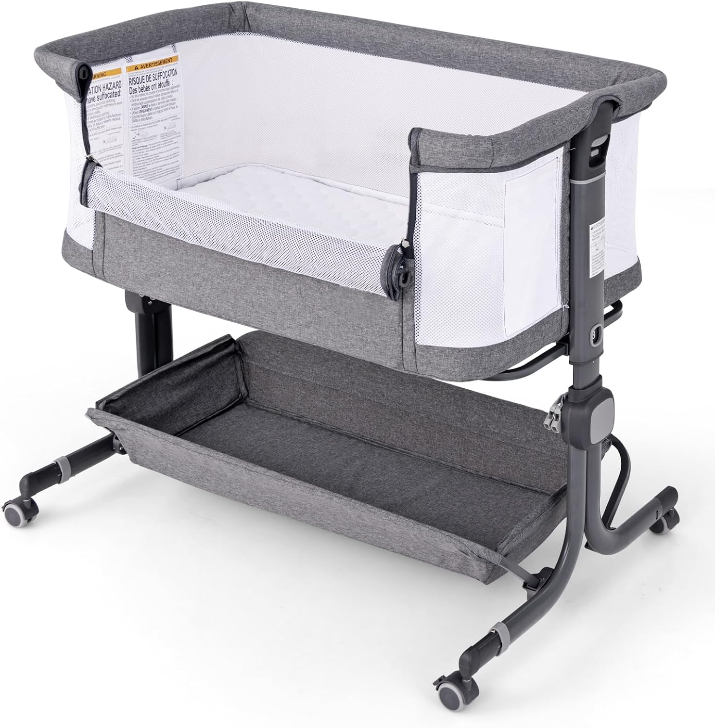 Lit Cododo Bébé avec Matelas & 6 Hauteur Réglable(75-85cm), Lit Bébé ...