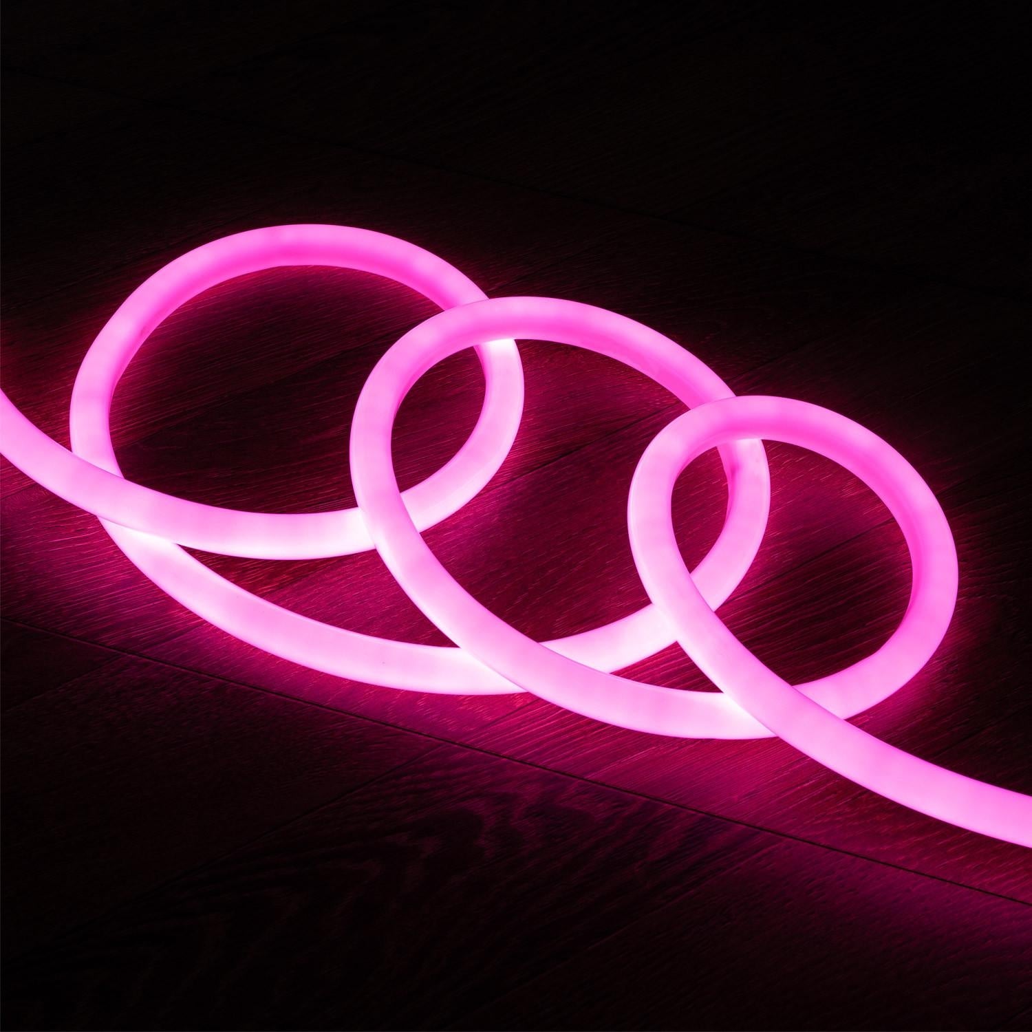 Ledkia - Tira LED Neón Regulable 220V Rosa Circular 360 9W/m Corte ...