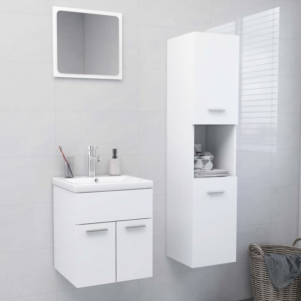 Set di mobili da bagno in truciolato bianco - COMFORTXL | Leroy Merlin