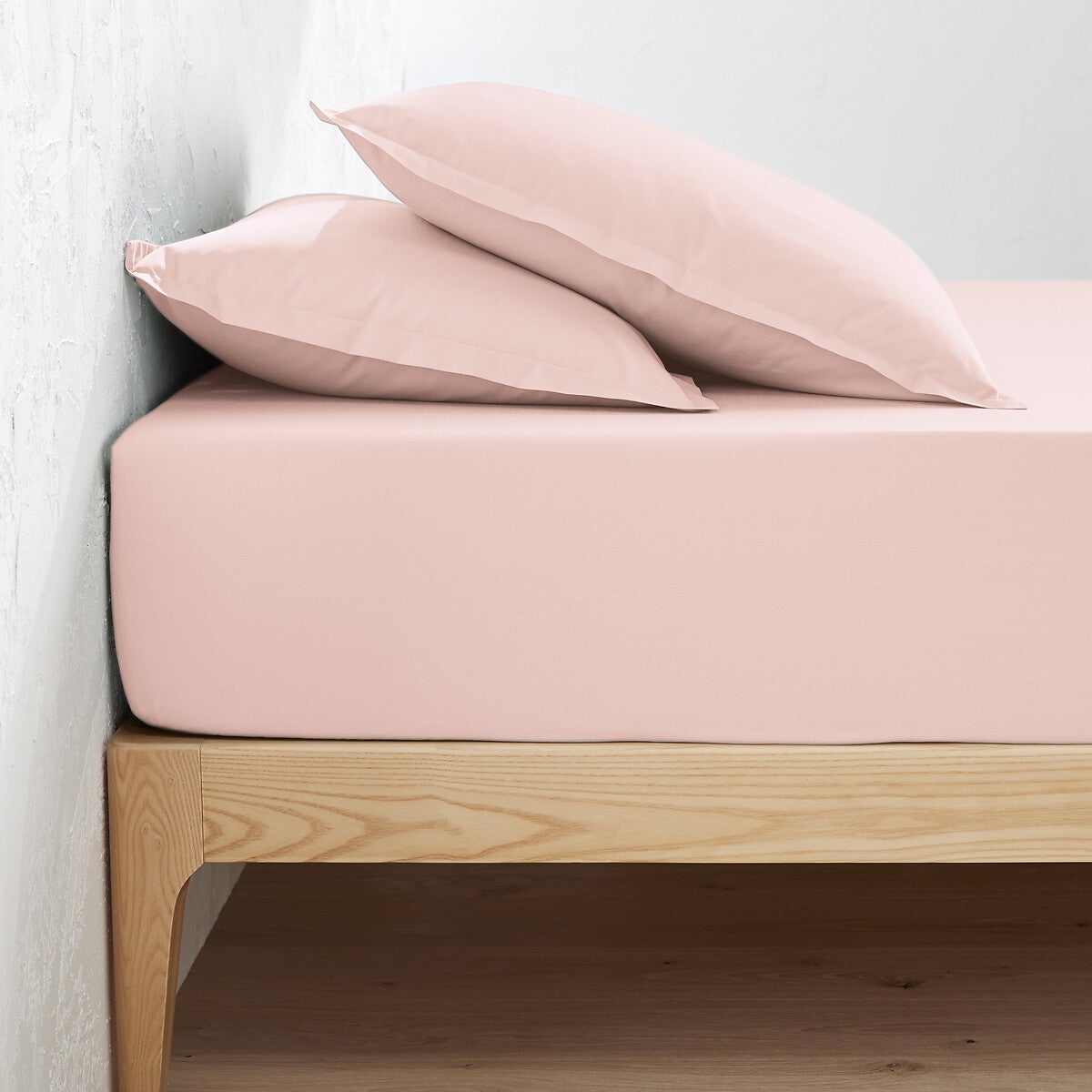 Drap housse en percale coton bonnet 30 cm Scenario - Rose poudré - 160 ...