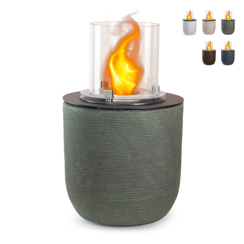 Chimenea de bioetanol de jardín diseño de suelo Ø 35 x h 55 cm ...