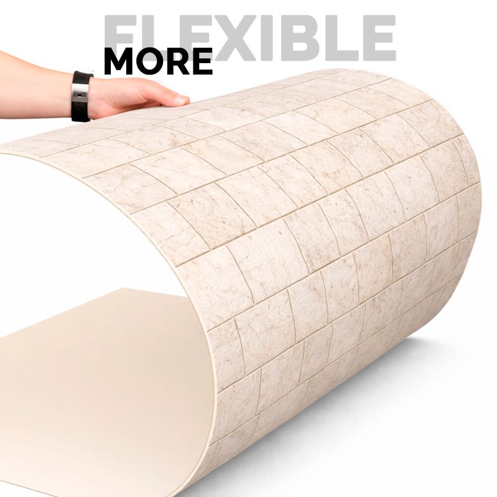 Pack x5 Panel Mural de Piedra Flexible Natural Trieste Mosaic Beige ...