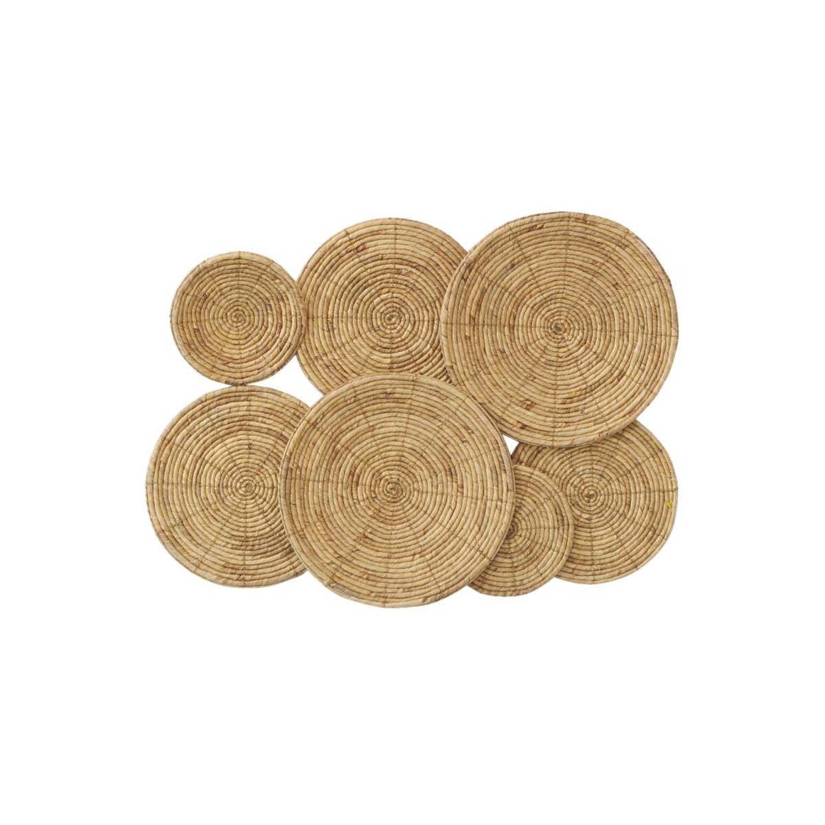 Grand décor mural 7 disques en jacinthe naturelle Aubry Gaspard | Leroy ...