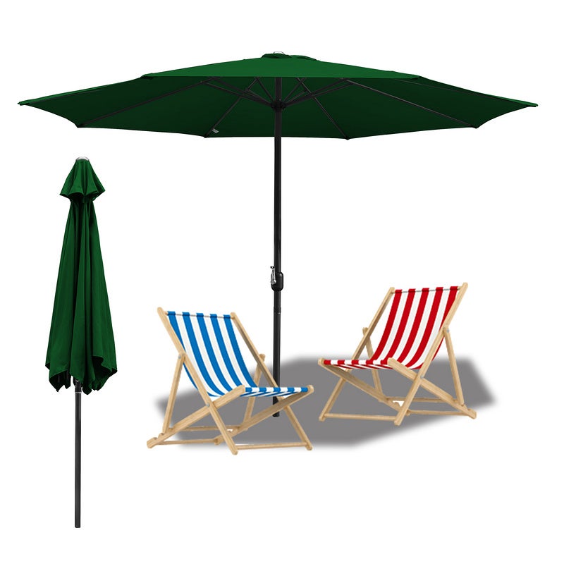 Sombrilla de hawaiana Reclinable 3,5M--UPF 30+ Protección Solar para ...