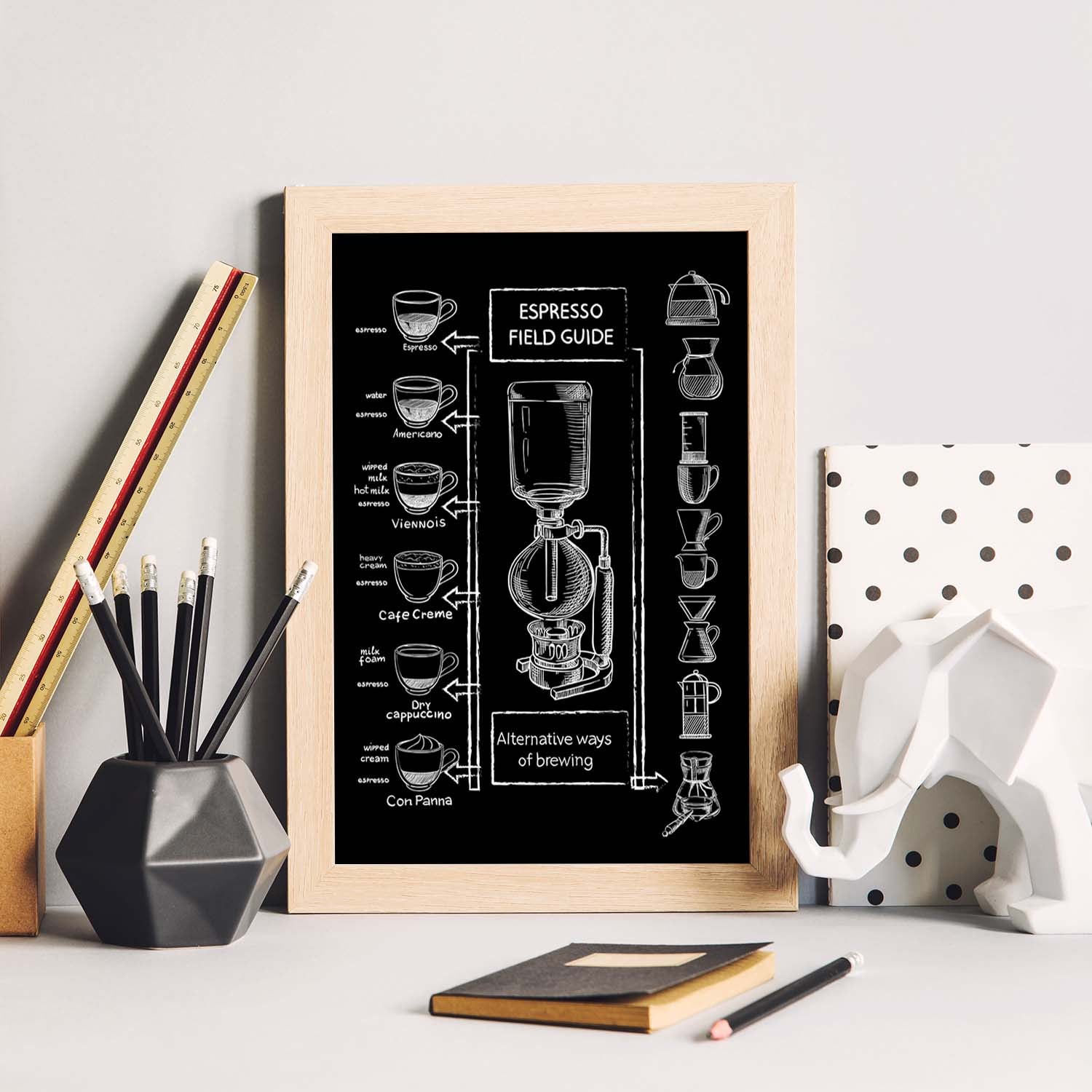 Feuilles De Café. Affiche De Conception D'espresso. A4 Sans Cadre ...