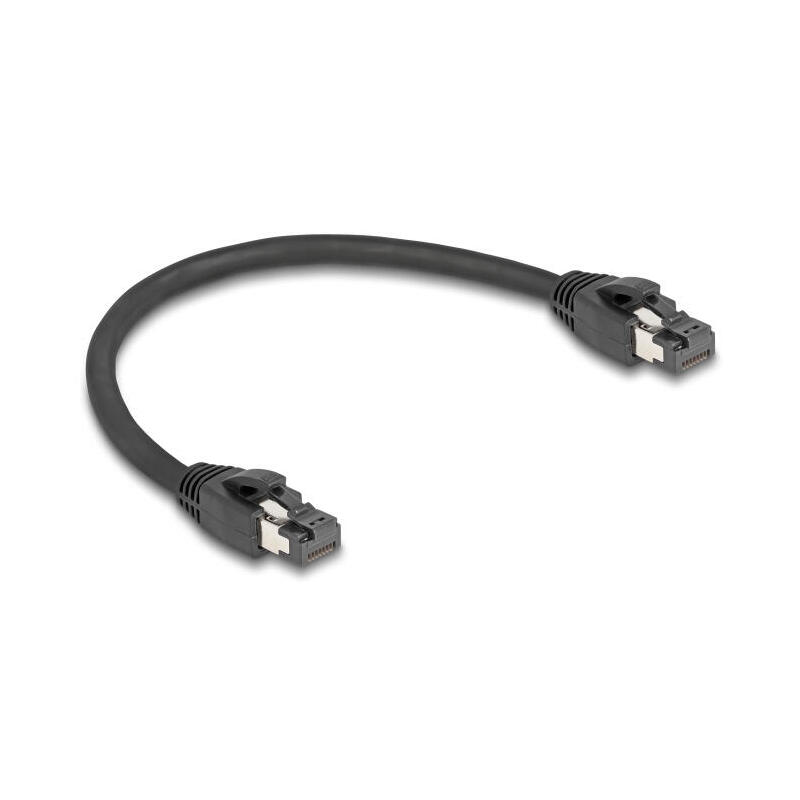 Delock c ble r seau rj45 cat.8.1 s/ftp 25 cm jusqu' 40 gbps noir | Leroy Merlin