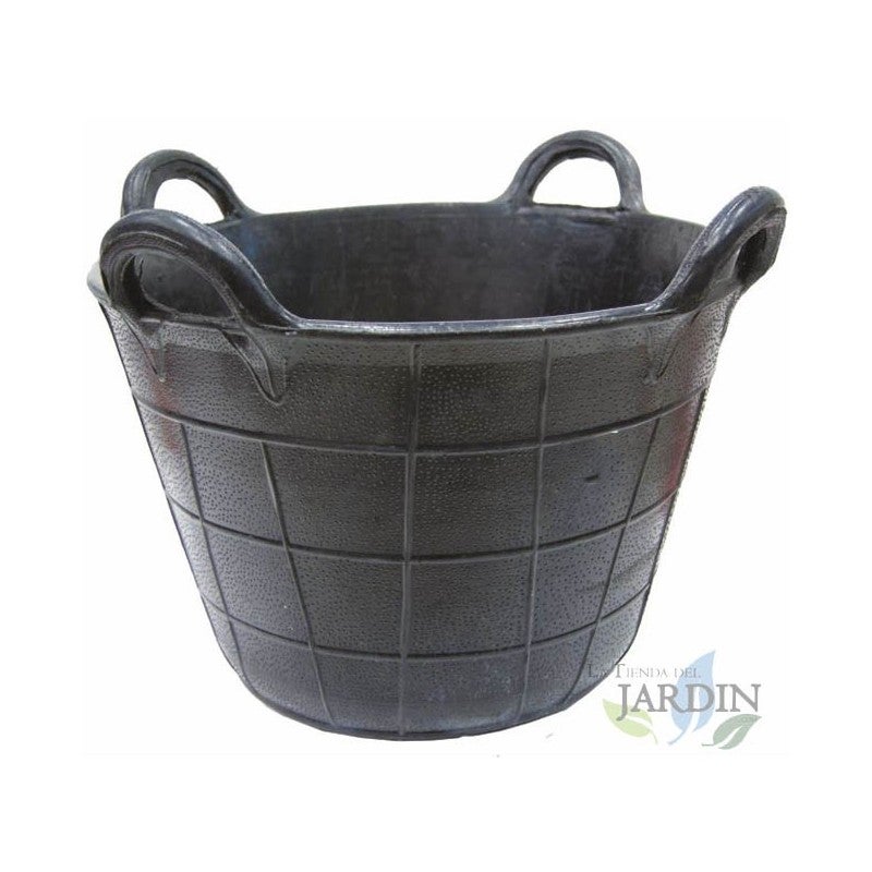 Espuerta de goma 4 asas, 40 litros. Boca 49 cm, Base 32 cm, Altura 36 cm, espárrago grande ...
