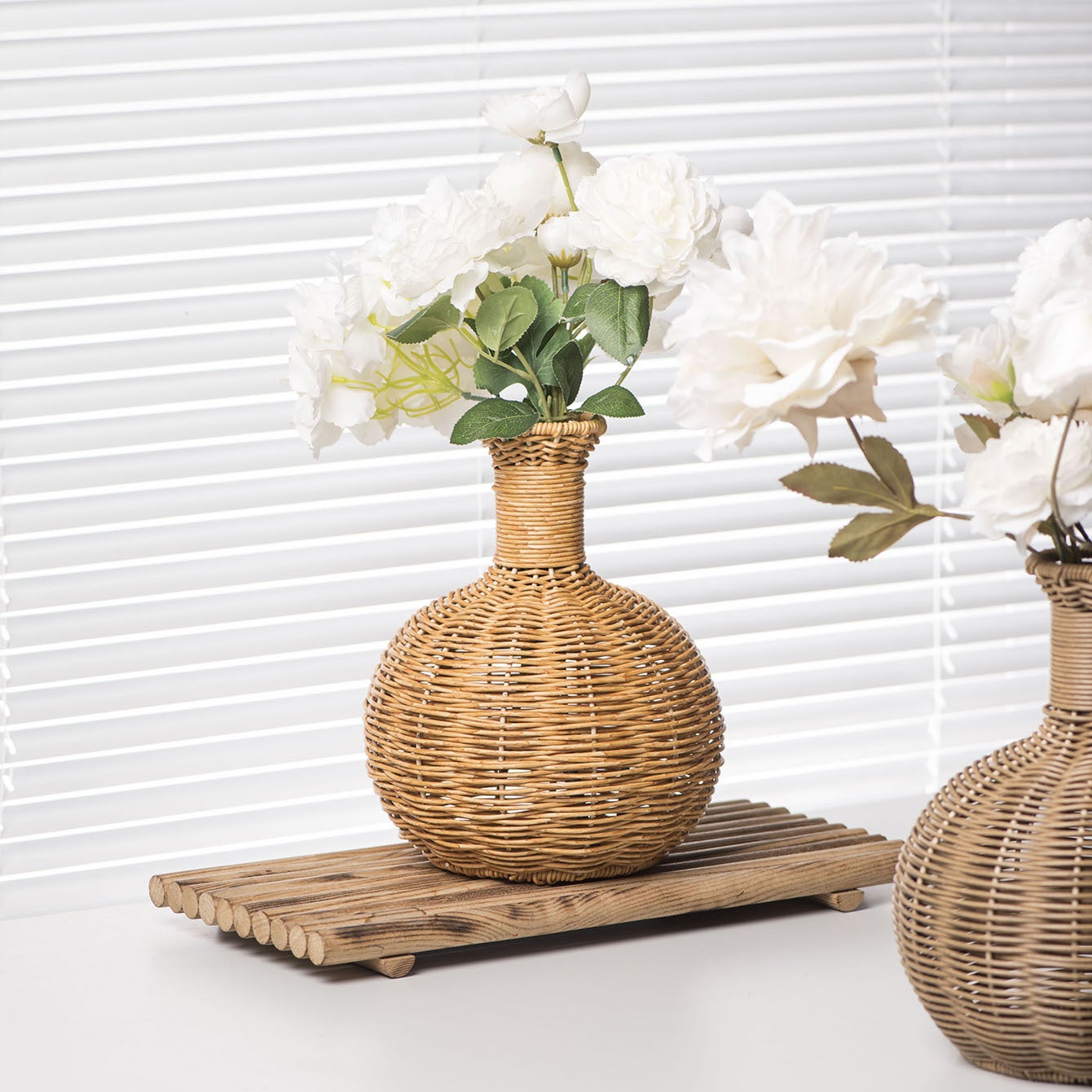 Vase en rotin imité tissé | Leroy Merlin