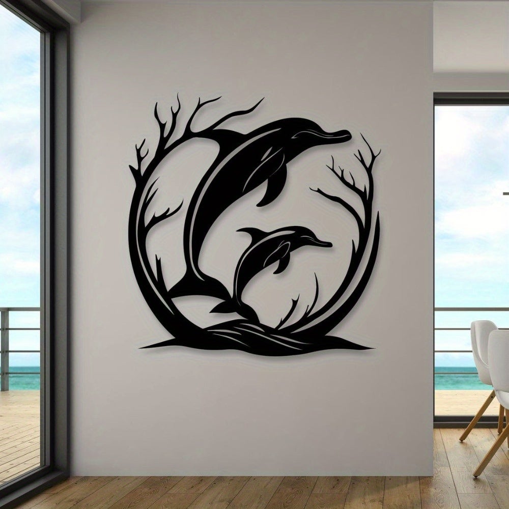 Décoration murale en métal dauphin - Faune marine - Silhouette d'animal ...