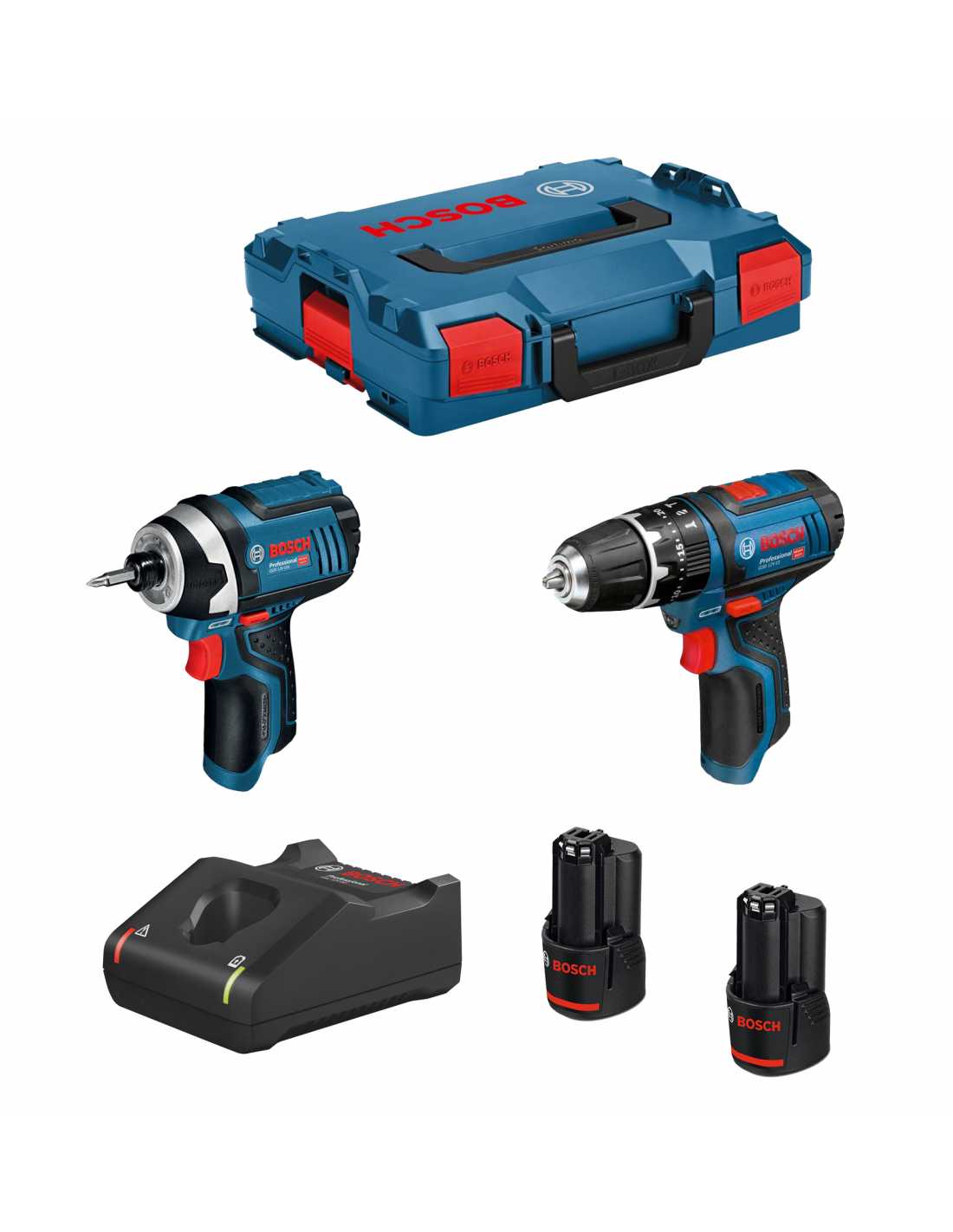 BOSCH Kit 12V B12GSBGDR2bat3a-40 (GSB 12V-15 + GDR 12V-105 + 2 x 3,0 Ah ...