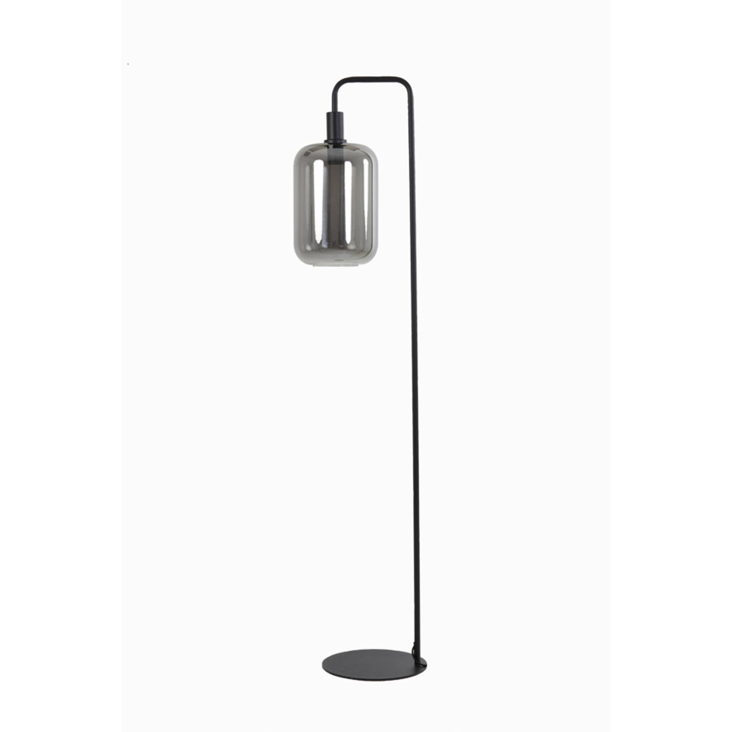 Light & Living - lampadaire - Lekar - noir - verre métal - lampe en ...