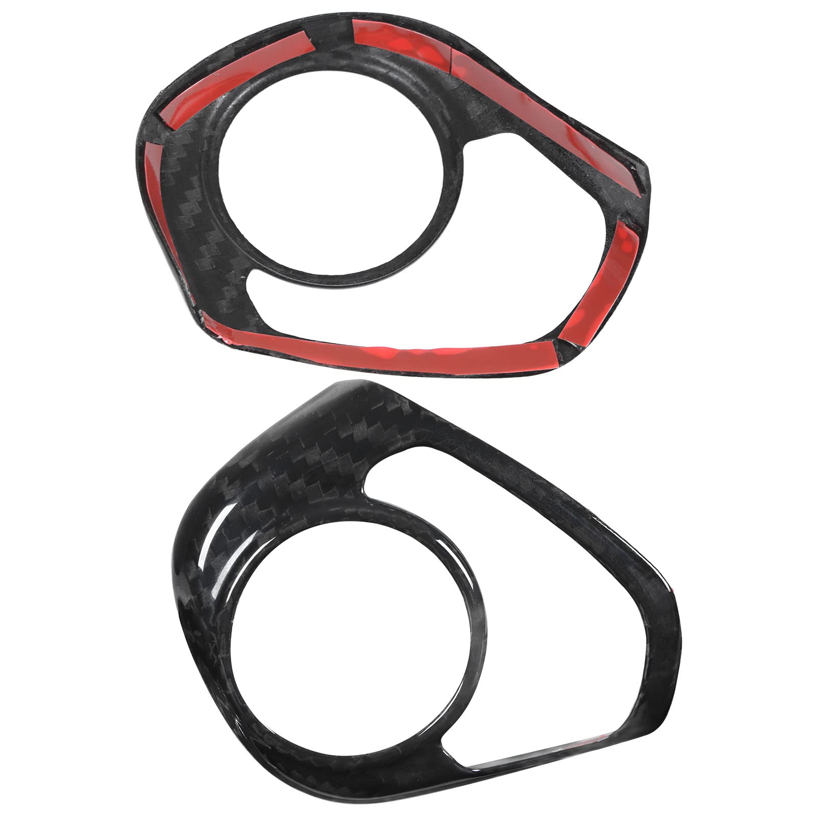 Cadre de bouton de volant en fibre de carbone, décoration de volant de voiture de remplacement ...