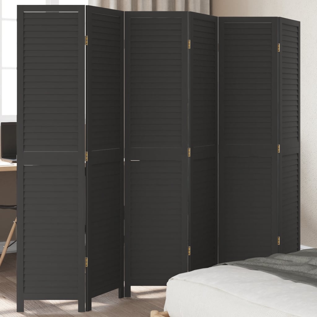 Maison Exclusive - Divisorio Ambienti 6 Pannelli Nero Legno Massello di ...