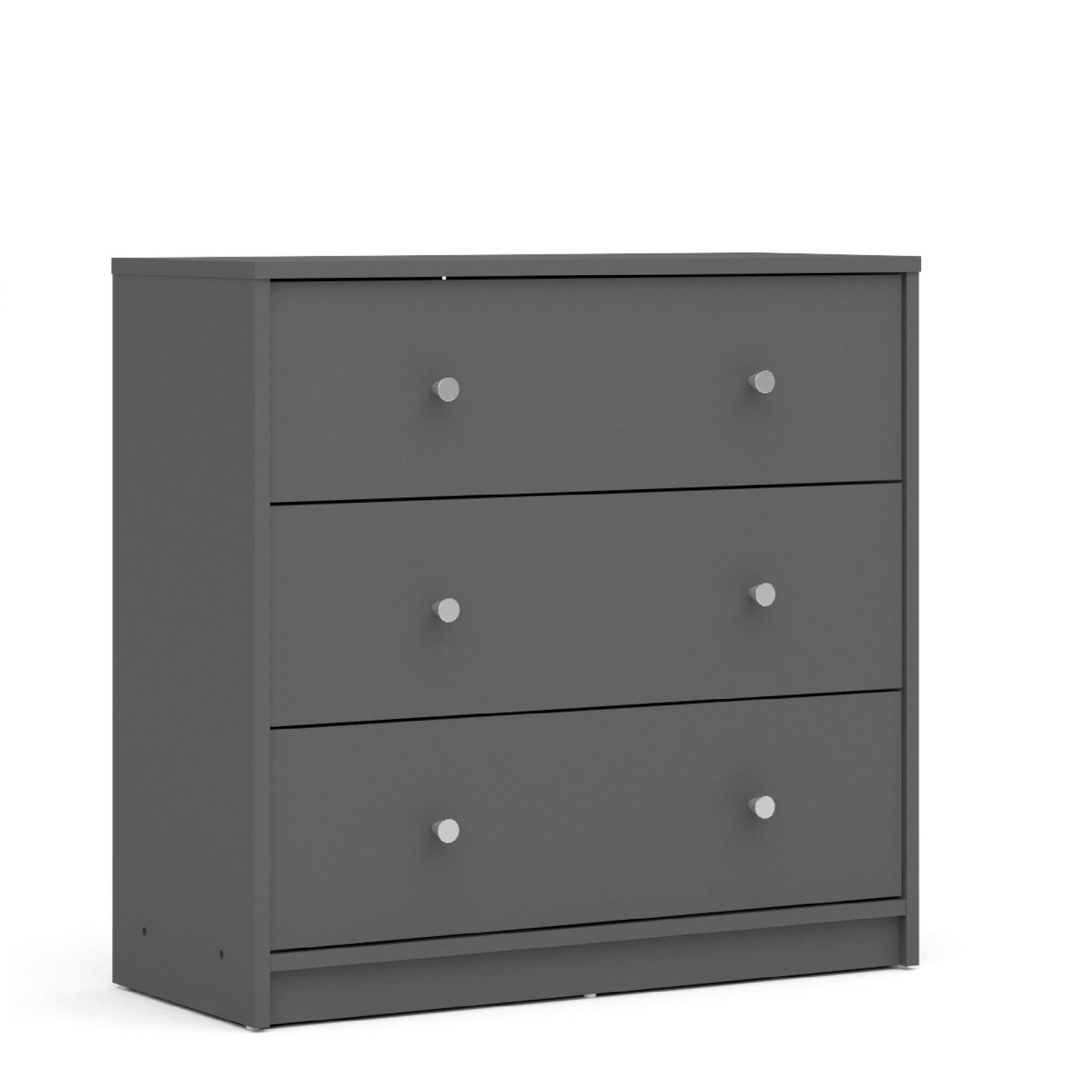 Commode à trois tiroirs, couleur grise, 72,4 x 68,3 x 30,1 cm | Leroy ...