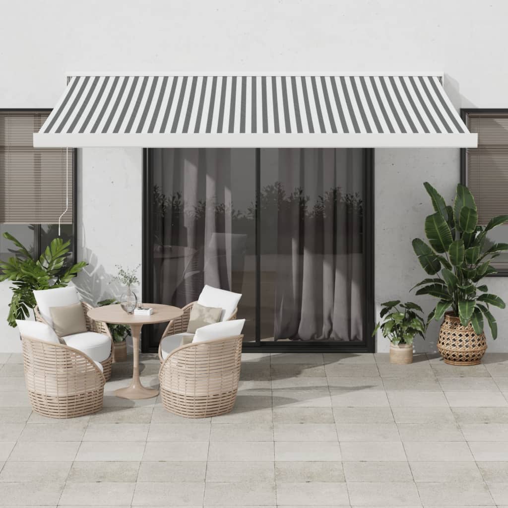 Maison Exclusive - Toldo retráctil aluminio y tela gris antracita y ...